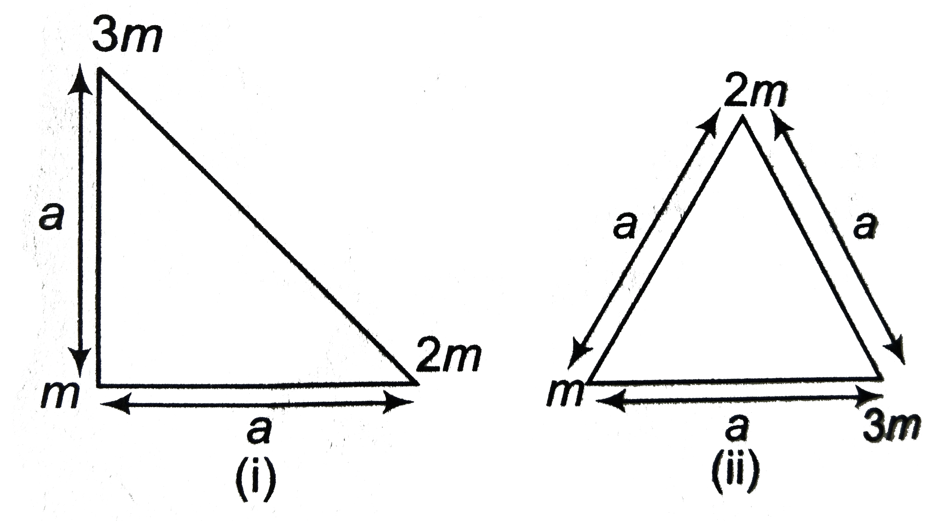 consider-two-configurations-of-a-system-of-three-particles-of-masses-m