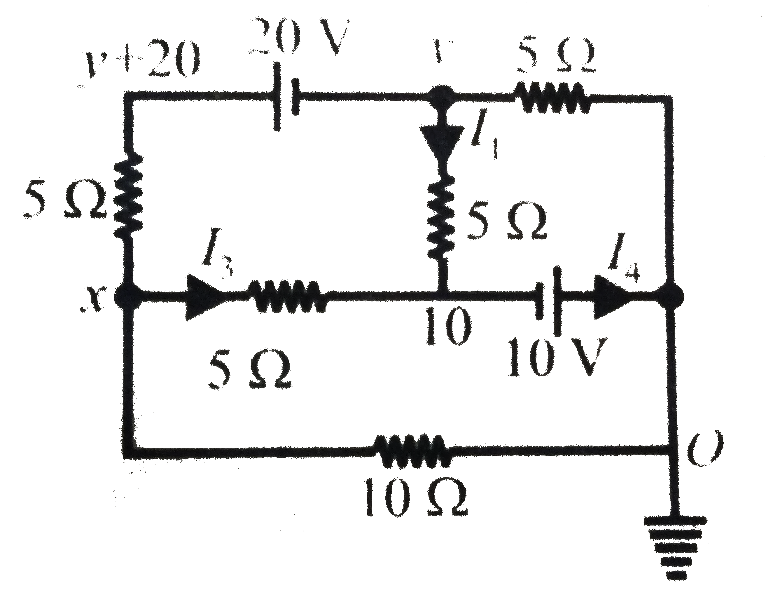 in-the-circuit-shown-in-the-figure-the-value-of-current-i-4-is
