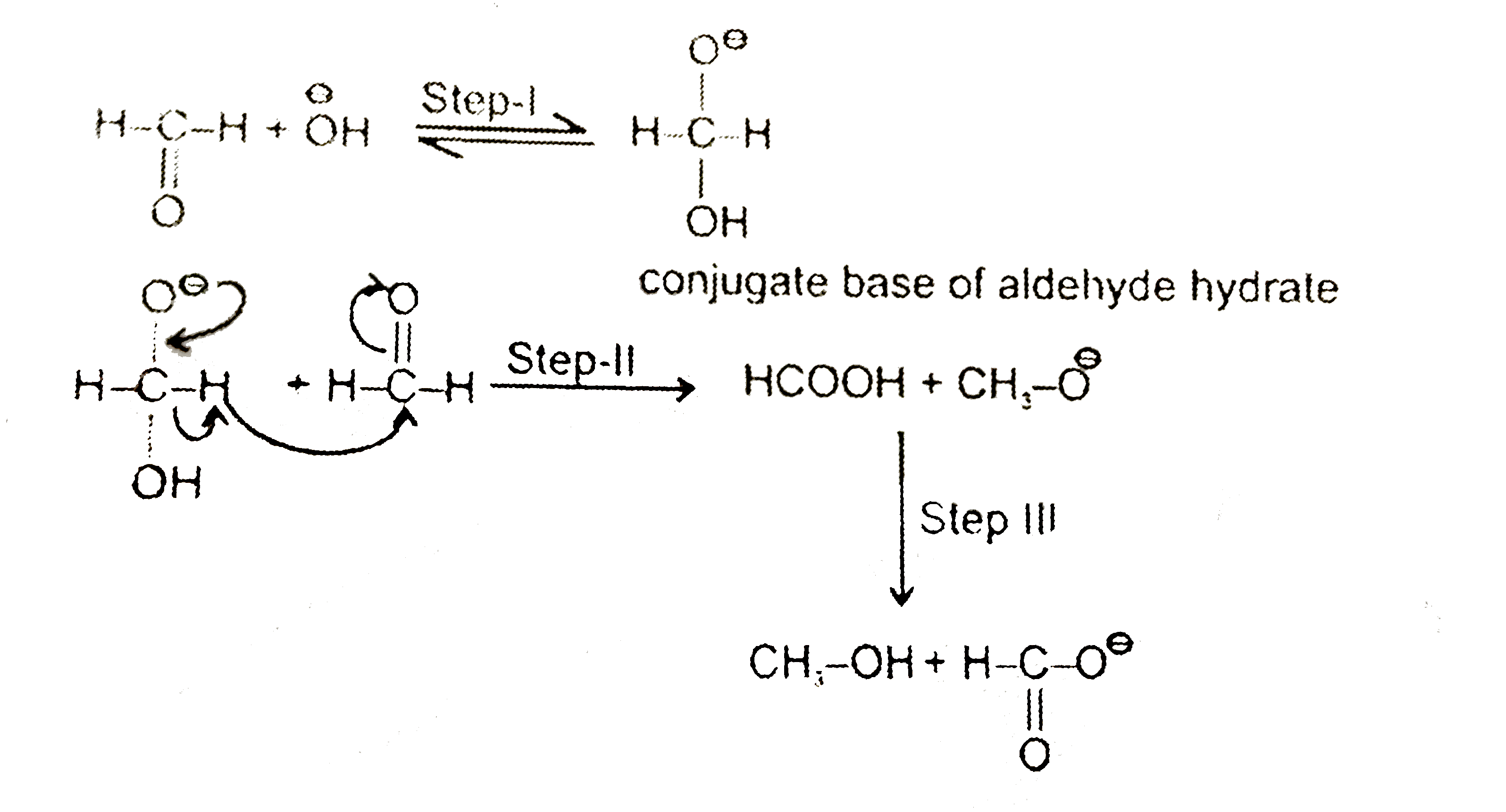 The conversion of aldehyde having no alpha hydrogen to a mixture to a ...