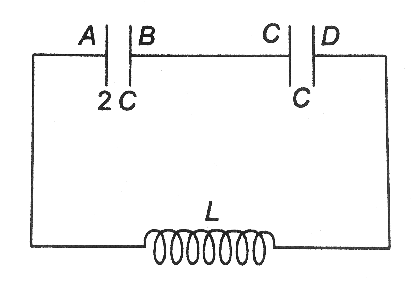 Two capacitors of capacitances `2C` and `C` are connected in series ...