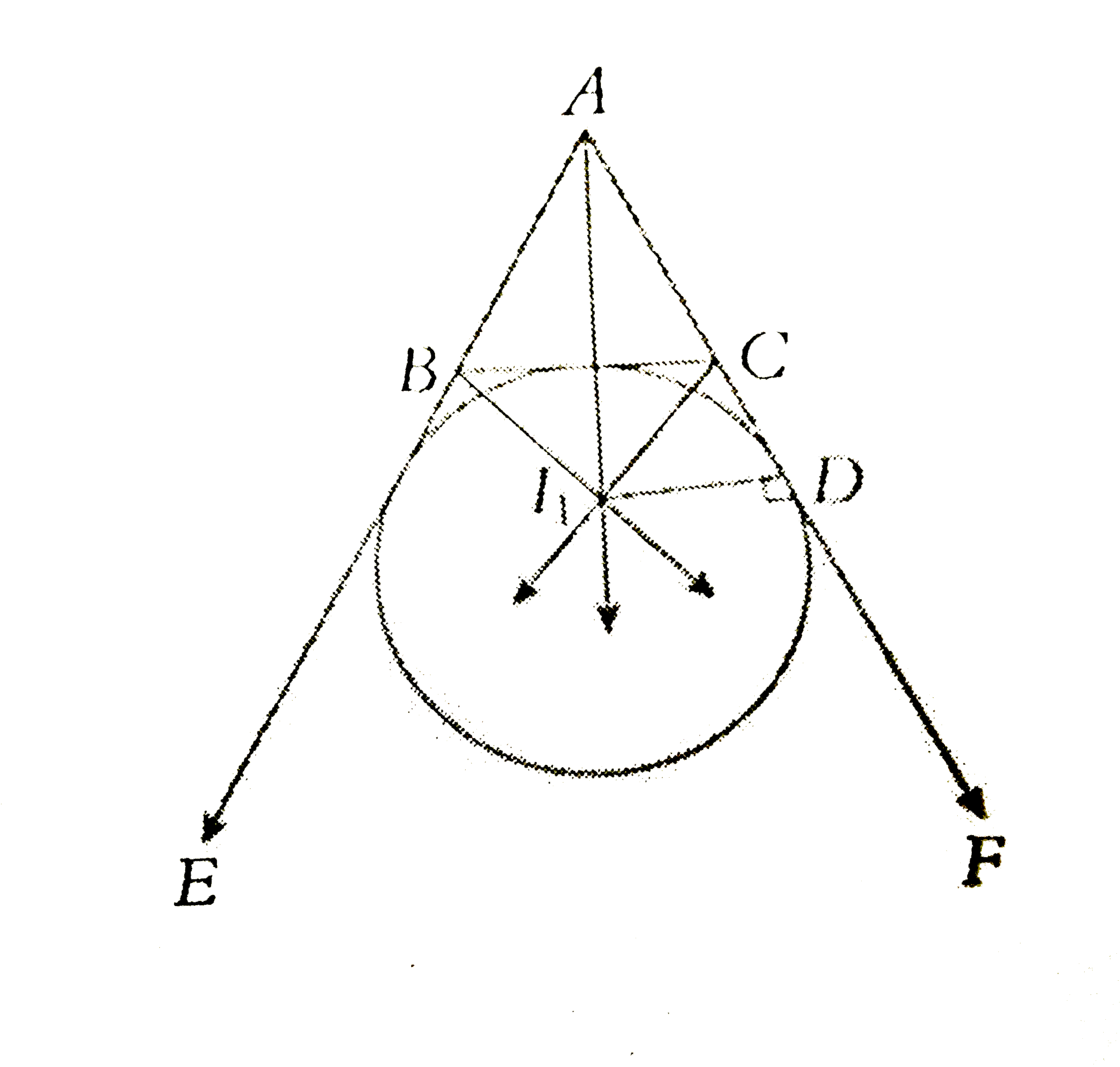 Construct the excircle for the triangle ABC opposite to the vertex A in ...
