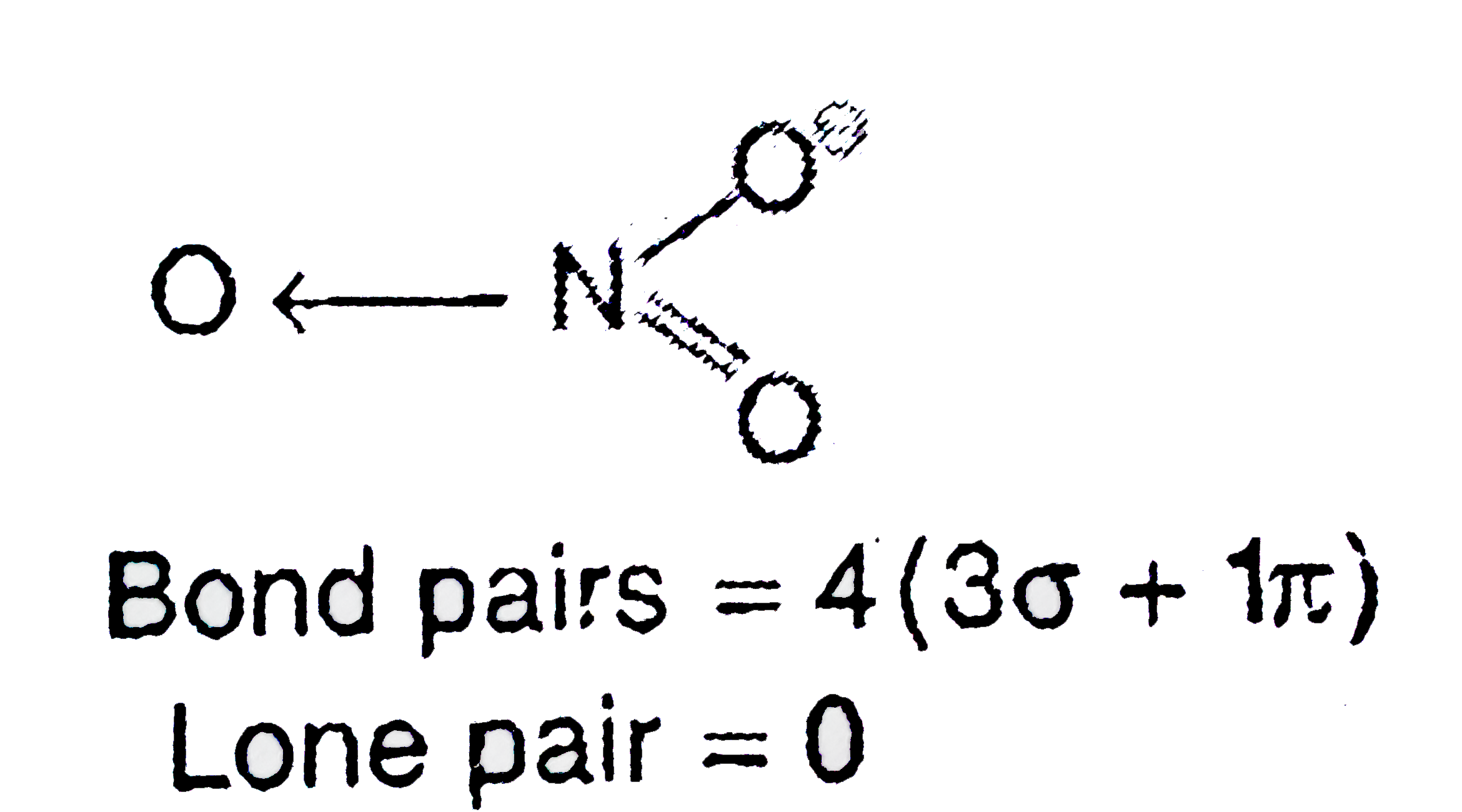 In `NO_(3)^(-)`ion, the number of bond pairs and lone pairs of ...