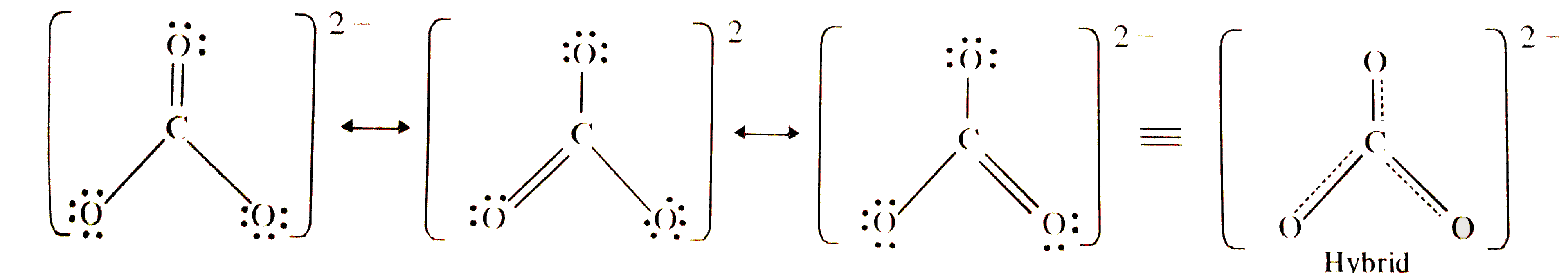 Explain why `CO_(3)^(2-)` ion cannot be represented by a single Lewis ...