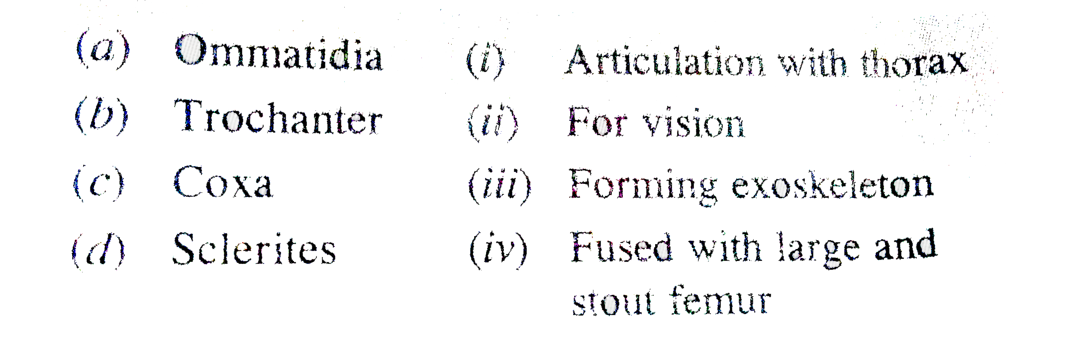 Match The Columns And Choose The Exact Combination Sarthaks Econnect Largest Online