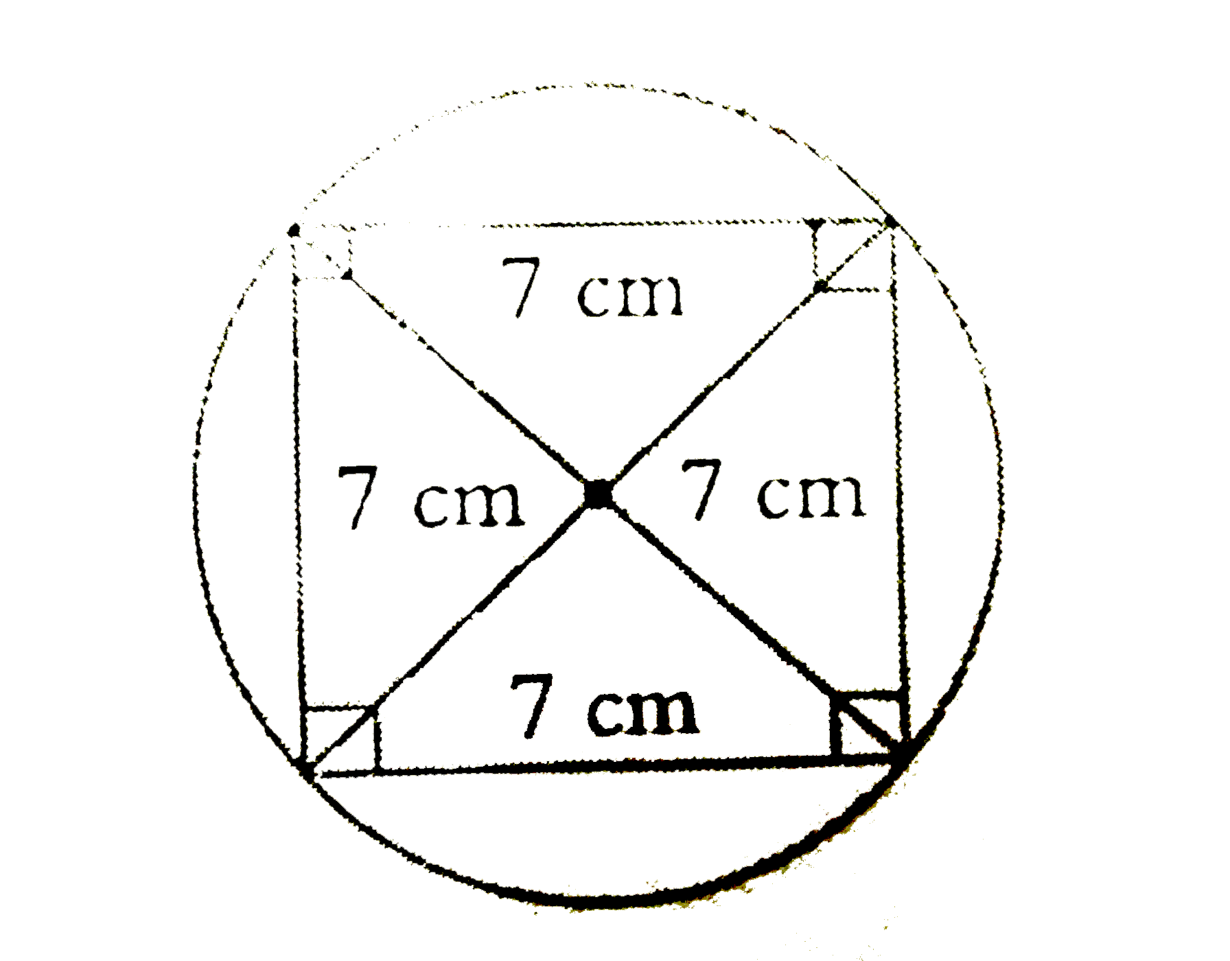 If A Square Is Inscribed In A Circle Of Radius 7 Cm Then Find The Area Of The Square in cm 2 if-a-square-is-inscribed-in-a-circle-of-radius-7-cm-then-find-the-area-of-the-square-in-cm-2