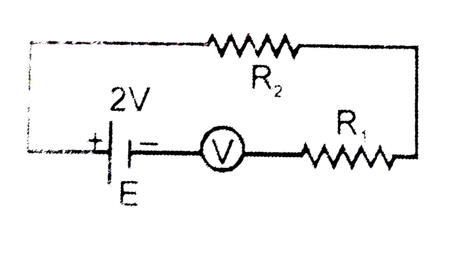 A cell of e.m.f. 2V and negligible internal resistance is connected to ...