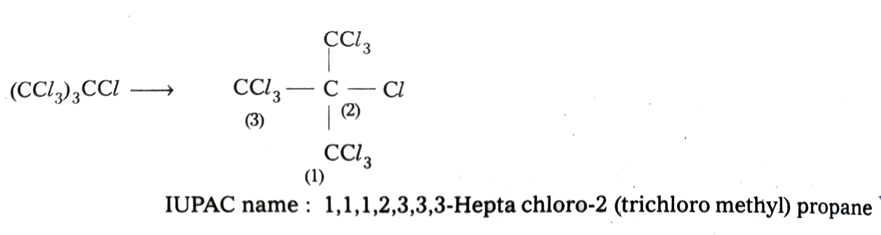 Give the IUPAC names of the compound `(C Cl_(3))_(3) C Cl ` - Sarthaks ...